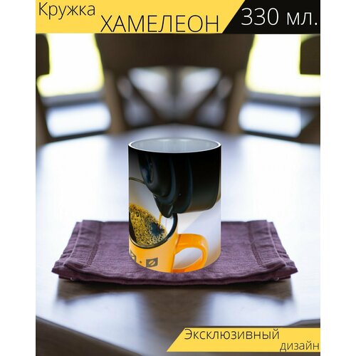Кружка хамелеон с принтом "Термос, может, кофе" 330 мл.