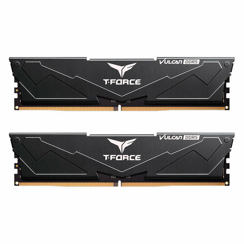 Оперативная память TEAMGROUP T-Force Vulcan Black [FLBD564G6000HC38ADC01] DIMM DDR5 64Гб(6000МГц, CL38, 2x32Гб, радиатор)