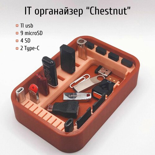 IT органайзер "Chestnut" для USB, SD и MicroSD-карт