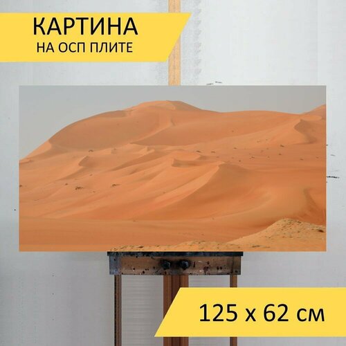 Картина на ОСП 125х62 см. "Саудовская аравия, песчаные дюны, экв" горизонтальная, для интерьера, с креплениями