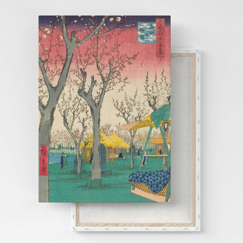 Картина на холсте, репродукция / Утагава Хиросигэ - Plum Garden in Kamata / Размер 80 x 106 см