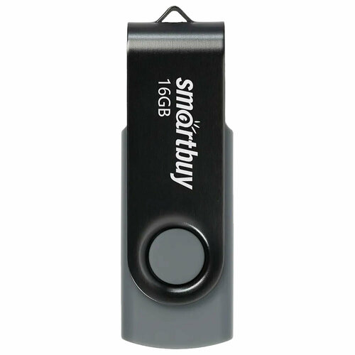 Флеш-диск 16 GB SMARTBUY Twist USB 2.0, черный, SB016GB2TWK /Квант продажи 2 ед./