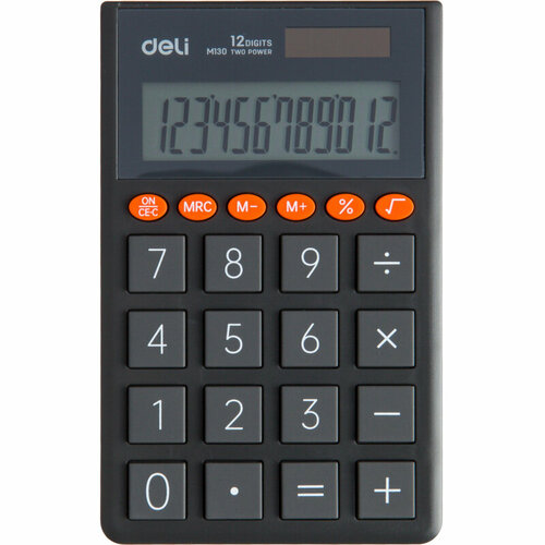 Калькулятор карманный Deli EM130, 12-р, дв. пит.70.2x8.5x112.2 мм, темн-сер 1793340