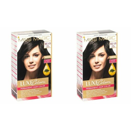 MISS MAGIC Краска для волос Luxe Colors, тон 105/5.75 Темно-каштановый, 108 мл, 2 штуки/