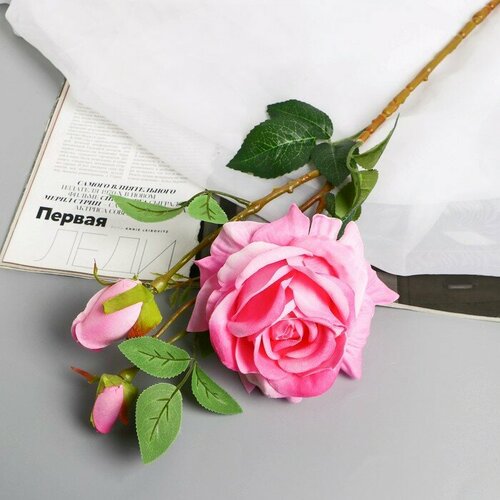 Poetry in flowers Цветы искусственные "Роза Вхите" 66 см, розовый