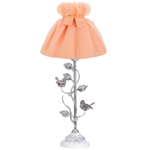Настольная лампа Bogacho Терра Spring белая с розовым абажуром