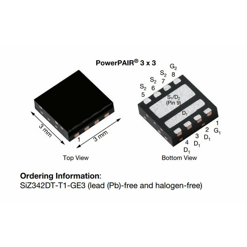 Микросхема SIZ342DT-T1-GE3 N-Channel MOSFET 30V 15.6/12.4A POWERPAIR3X3