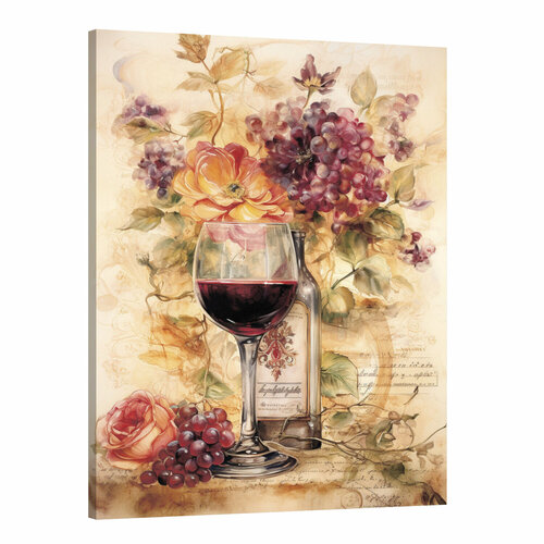 Интерьерная картина 50х70 "Вино души"