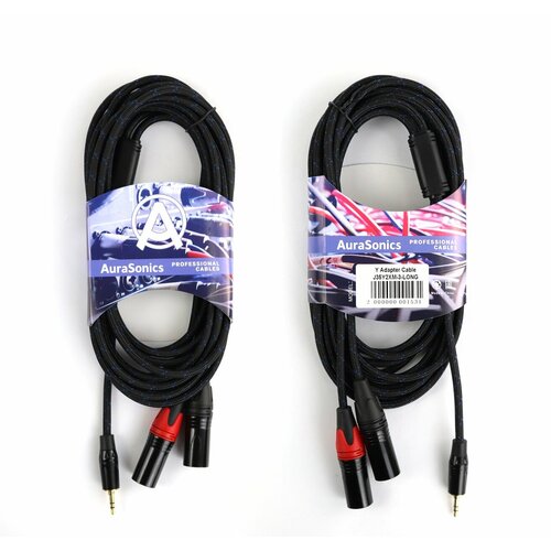 AuraSonics J35Y2XM-3-LONG Y-кабель jack 3.5 — 2 x XLR, 3м, до 50 В