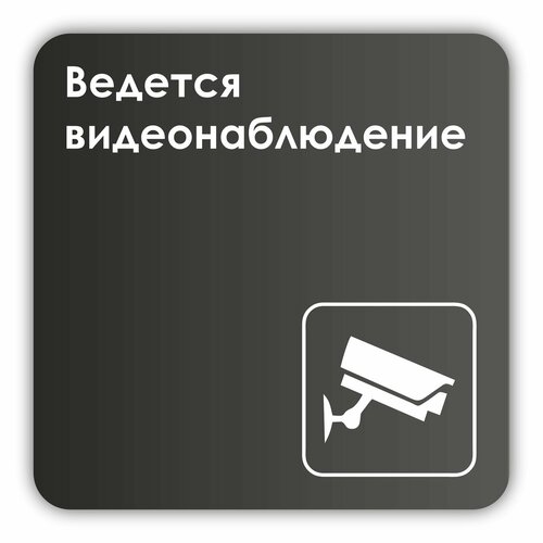 Табличка Ведется видеонаблюдение в офис, в школу, в библиотеку, в гос. учреждения 18х18 см с двусторонним скотчем