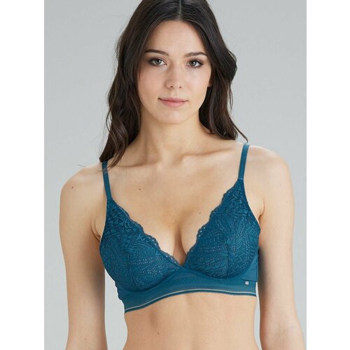 Бюстгальтер Pretty Polly бюстгальтер-триангул geo lace, размер 32B, бирюзовый