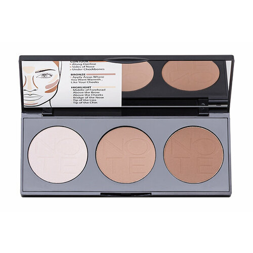 Пудровая палетка для контурирования лица / 1 Light to Medium / Note Perfecting Contouring Powder Palette
