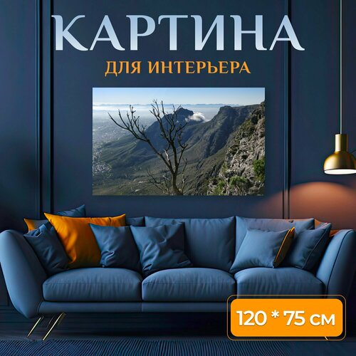 Картина на холсте "Гора, панорама, природа" на подрамнике 120х75 см. для интерьера