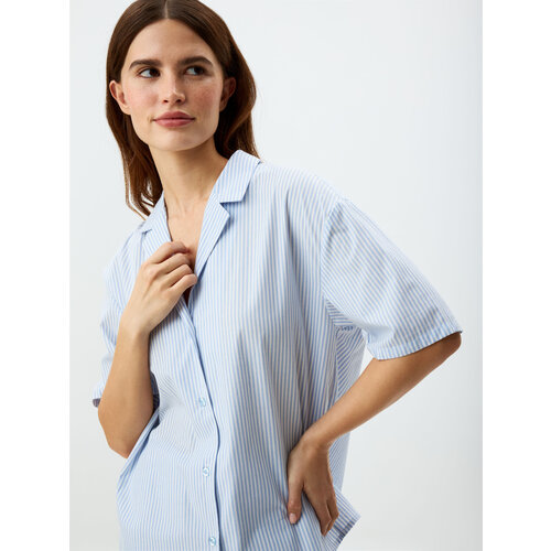 Рубашка  Sela, размер XL INT, голубой, белый