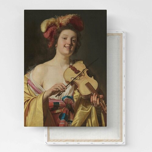 Картина на холсте, репродукция / Геррит ван Хонтхорст - The Violin Player / Размер 30 x 40 см