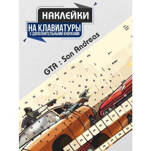 Наклейки на клавиатуру GTA San Andreas сан андрес игра