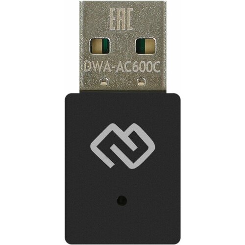 Сетевой адаптер Wi-Fi Digma DWA-AC600C AC600 USB 2.0 (ант. внутр.) 1ант. (упак:1шт)