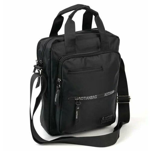 Сумка планшет Aotian стильная и удобная сумка на каждый день 8183, фактура гладкая, черный