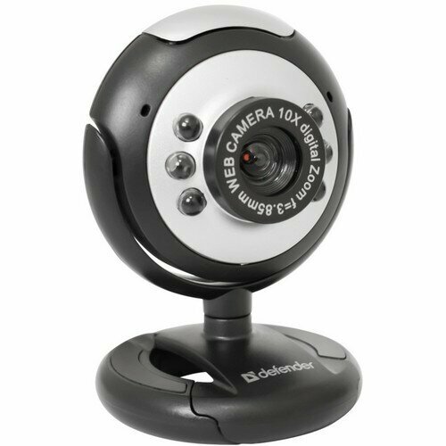Веб-камера DEFENDER C-110, комплект 10 шт 0.3 Мп, микрофон, USB 2.0/1.1+3.5 мм jack, подсветка, регулируемое крепление, черная, 63110