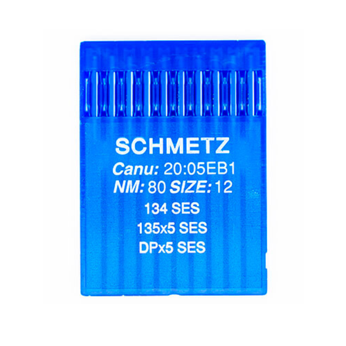 Иглы для промышленных швейных машин Schmetz, толстая колба 134/DPx5 SES №80, 10 шт.