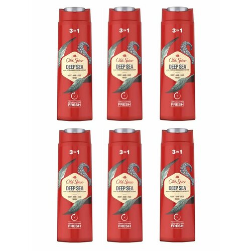 Комплект 6 шт. Шампунь 2 в 1 Old Spice Deep Sea, 6 шт. по 400 мл