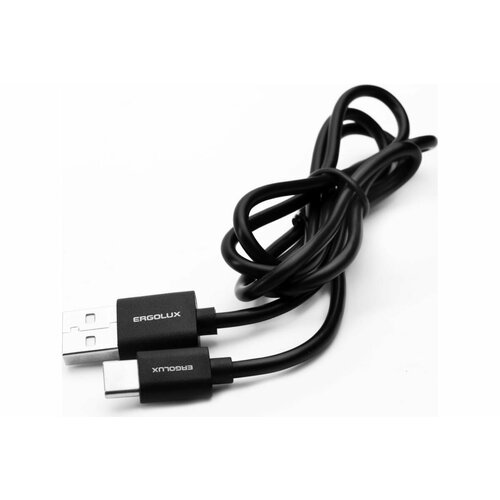 Кабель usb-type c Ergolux Elx-cdc02p-c02 промо 2а, 1м, черный, зарядка+передача данных, пакет 15089