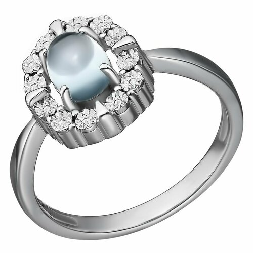 Перстень UVI Ювелирочка Серебряное кольцо 925 пробы с Топазом, серебро, 925 проба, родирование, топаз, размер 18, голубой, серебряный