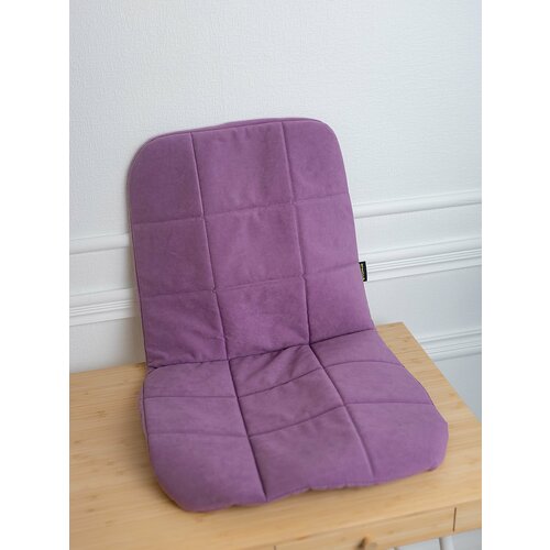 Чехлы на стулья Тедди из велюра, фиолетовый прострочка квадрат, 2 шт