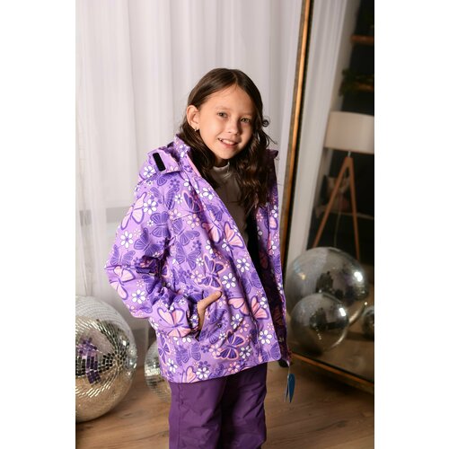 Комплект верхней одежды supergift размер 122, лиловый, фиолетовый