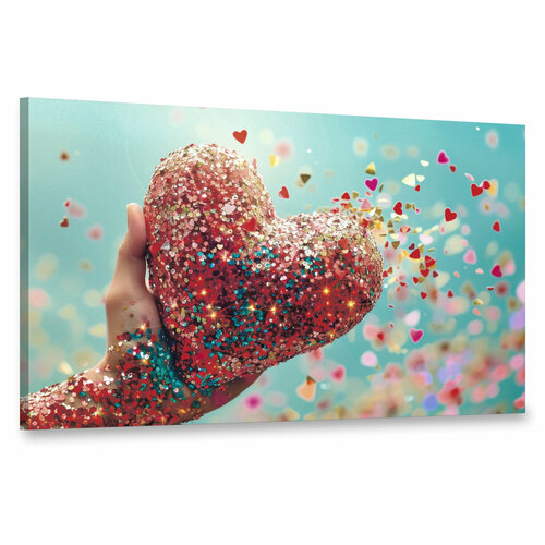Интерьерная картина 100х60 "Валентинка: магнит для сердец"