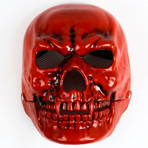 Карнавальная маска «Череп», цвет красный (комплект из 5 шт)