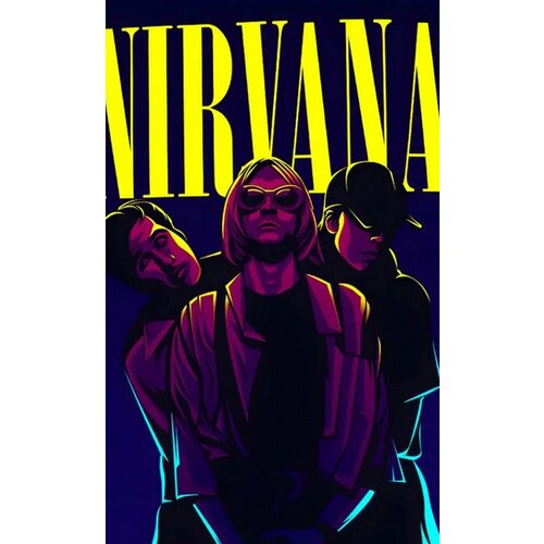 Плакат, постер Nirvana Нирвана рок-группа на бумаге, размер 60х84см