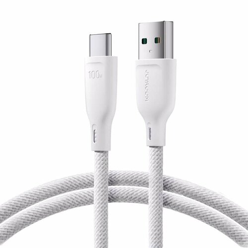 Кабель для быстрой зарядки iphone 15 USB - Type-C 1м 100W нейлоновая оплетка белый