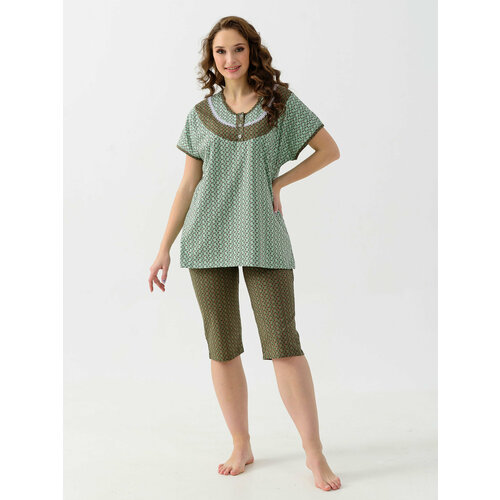 Пижама  Оптима Трикотаж, размер 58, зеленый