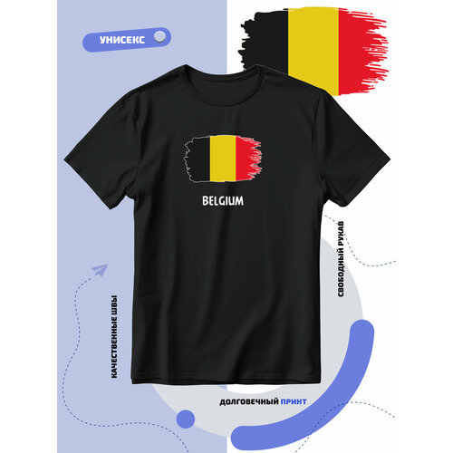 Футболка SMAIL-P с флагом Бельгии-Belgium, размер 4XS, черный