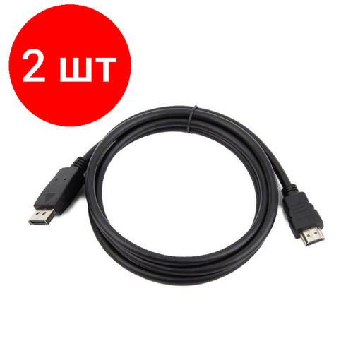 Комплект 2 штук, Кабель DisplayPort - HDMI, М/М, 1.8 м, однонаправ, Cablexpert, CC-DP-HDMI-6