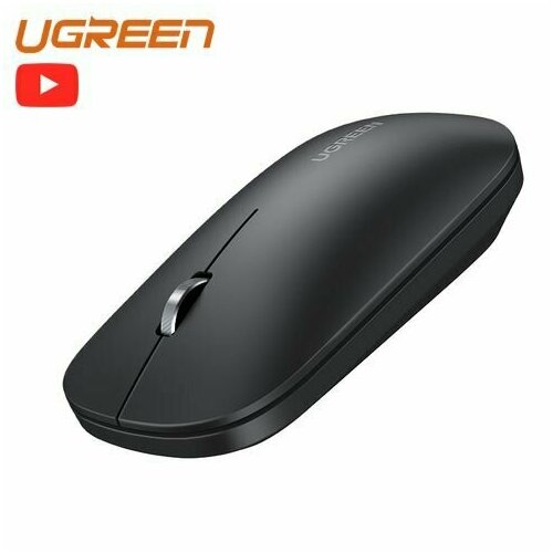 Беспроводная компьютерная мышь UGREEN MU001 Portable Wireless Mouse 4000DPI 2.4G + Bluetooth бесшумное нажатие черная