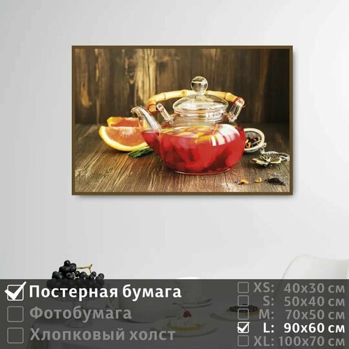 Постер на стену Фруктовый Чай 90х60 см ПолиЦентр