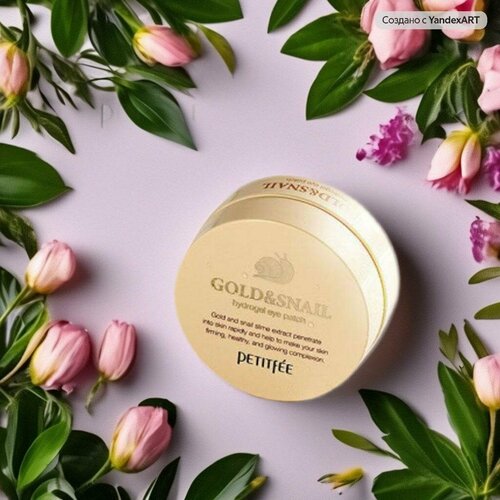 PETITFEE патчи гидрогелевые для век c муцином улитки и золотом Оригинал Petitfee Gold&Snail Hydrogel Eye Patch 60 шт.