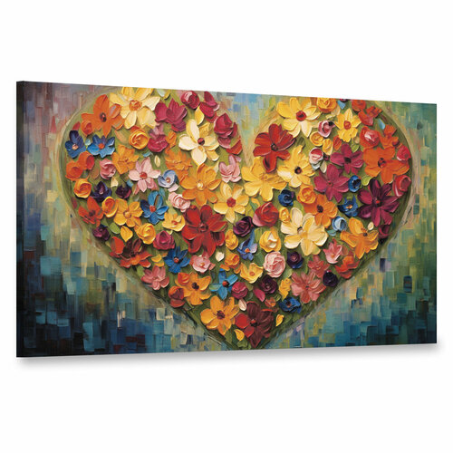 Интерьерная картина 100х60 "Сердца в свете"