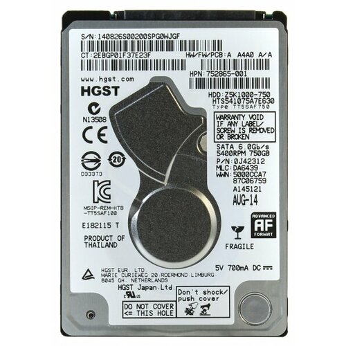 Жесткий диск HGST 0J42312 750Gb 5400 SATAIII 2,5" HDD