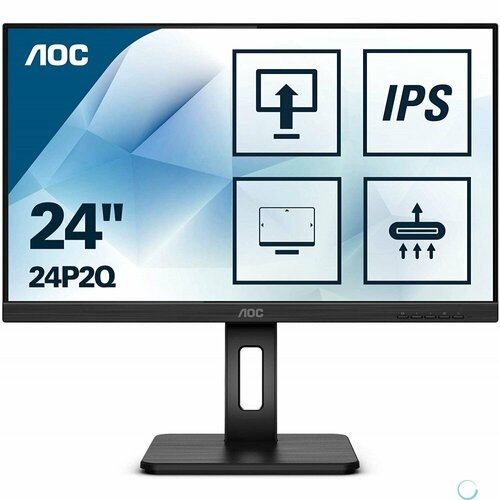 Монитор AOC 23.8" 24P2Q Black (IPS, 1920x1080, D-sub+DVI+HDMI+DP, 4 ms, 178°/178°, 250 cd/m, 1000:1 (50M:1), MM, Pivot