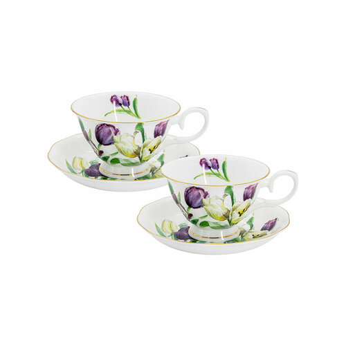 Набор чайных пар на 2 персоны Anna Lafarg Stechcol Летний сад, фарфоровый