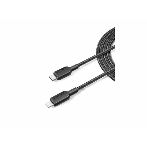 Кабель для быстрой зарядки Anker 310 USB-C to Lightning 0.9м, Nylon, MFI - Black
