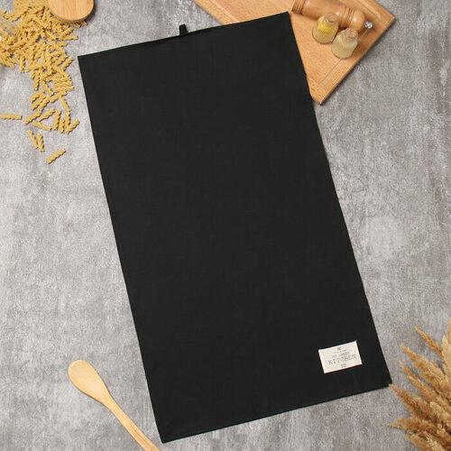 Полотенце Этель Kitchen 40х70 см, цв. черный, 100% хл, саржа 220 г/м2