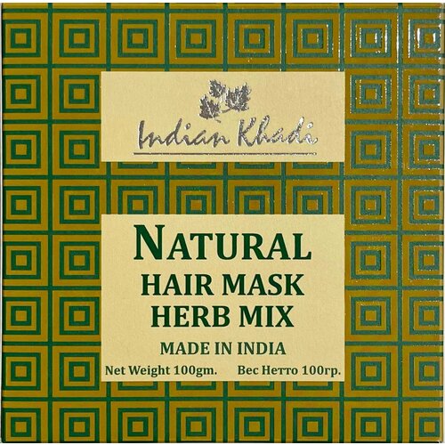 Natural Hair Mask HERB MIX, Indian Khadi (Натуральная травяная Восстанавливающая маска для волос, Индиан Кхади), 100 г.