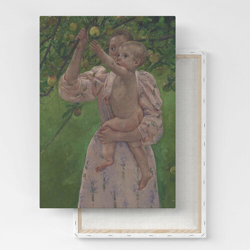 Картина на холсте, репродукция / Мэри Стивенсон Кэссетт - Child Picking a Fruit / Размер 40 x 53 см
