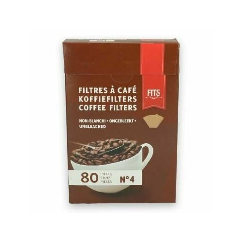 Фильтр-пакет для кофе FITS #4 натуральный коричневый 80 шт (Из Финляндии)