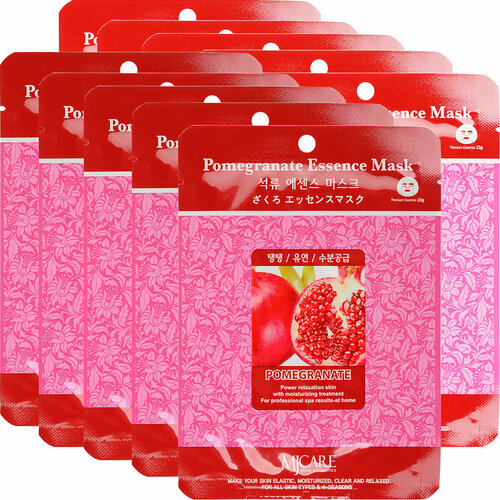 Маска тканевая с экстрактом граната Mijin Pomegranate Essence Mask, 23 г *10 шт