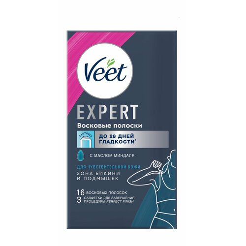 VEET Восковые полоски Expert для лица для чувствительной кожи, 16 шт.